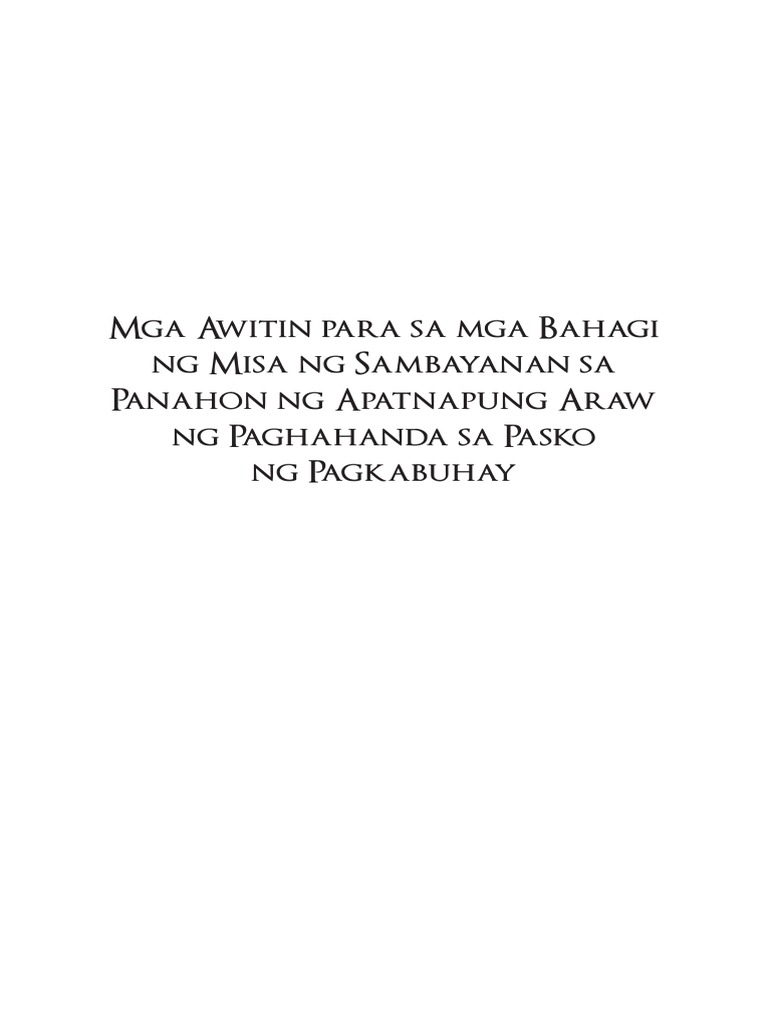 Lenten Ordinary | PDF