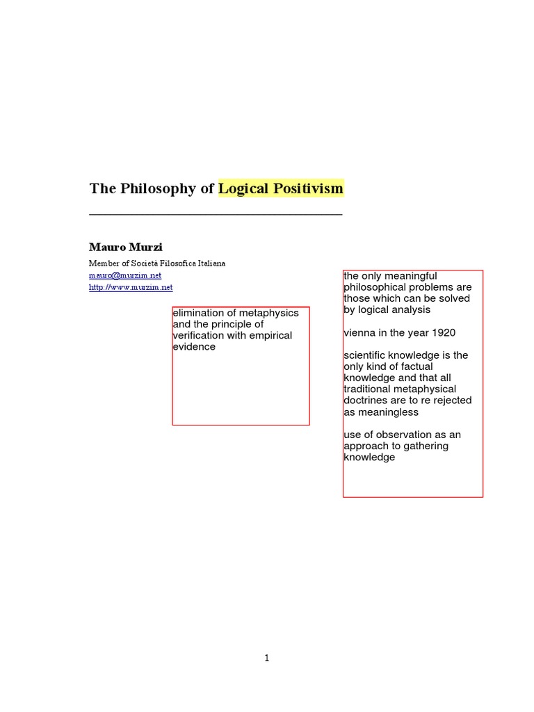 Logical Positivism | PDF | Theory | A Priori And A Posteriori