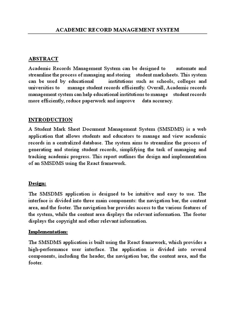 Academic Records Management System | PDF