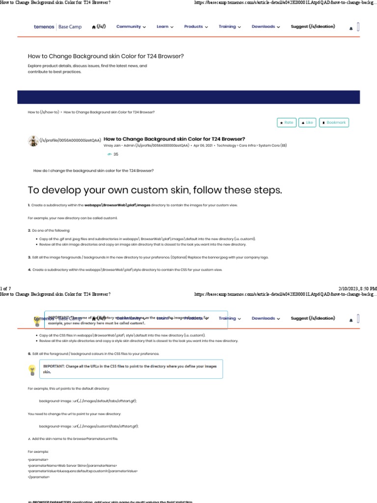 How To Change Background Skin Color For T24 Browser | PDF | Printing | Text