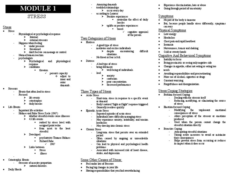Uts (Module1) - Finals | PDF | Stress (Biology) | Subjective Experience