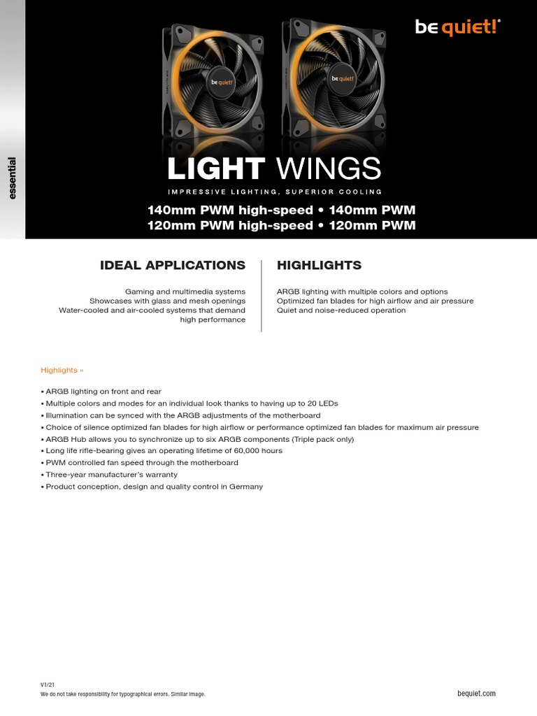 Light Wings Datasheet en | PDF | Equipment | Computing