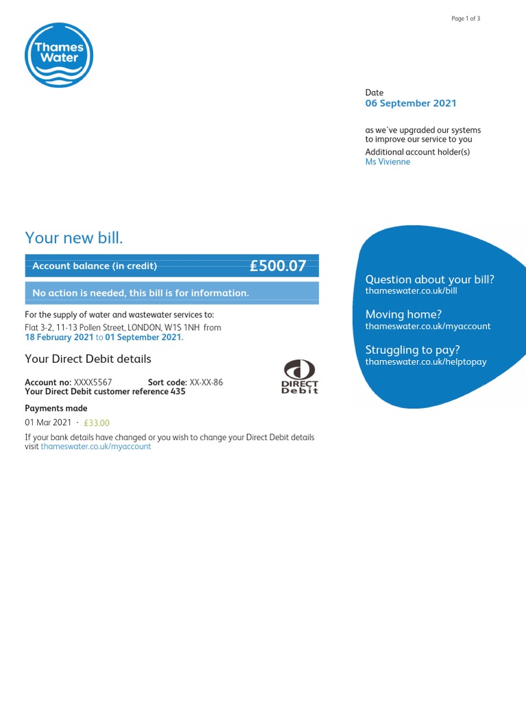 Uk Water Bill P4 | PDF