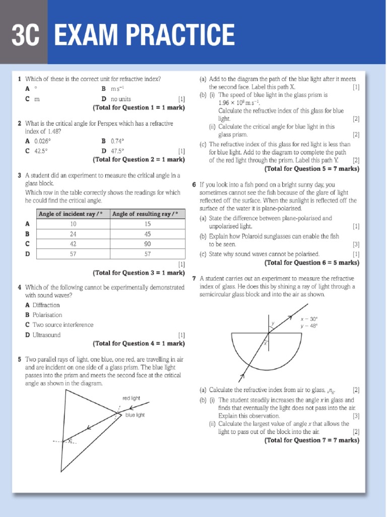3C Wave More Properties Exam Practice | PDF