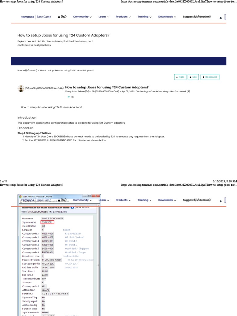 How to setup Jboss for using T24 Custom Adapters | PDF | Computer Data | Software Engineering