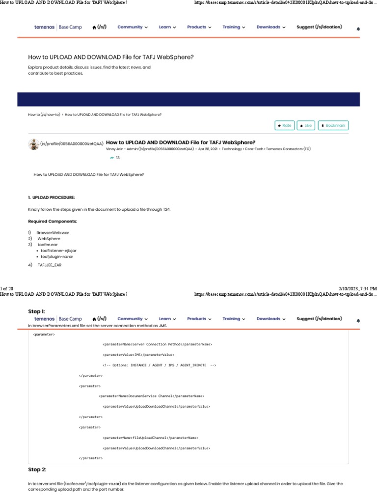 How to UPLOAD AND DOWNLOAD files for TAFJ WebSphere using T24 ...