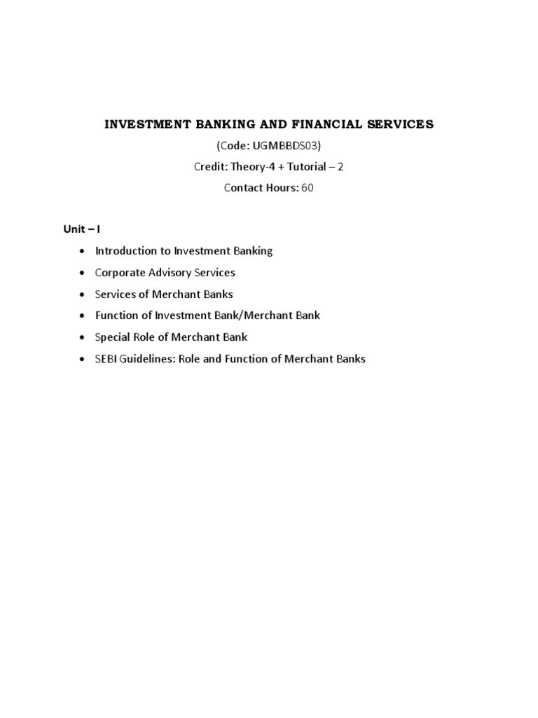 Investment Banking Introduction | PDF
