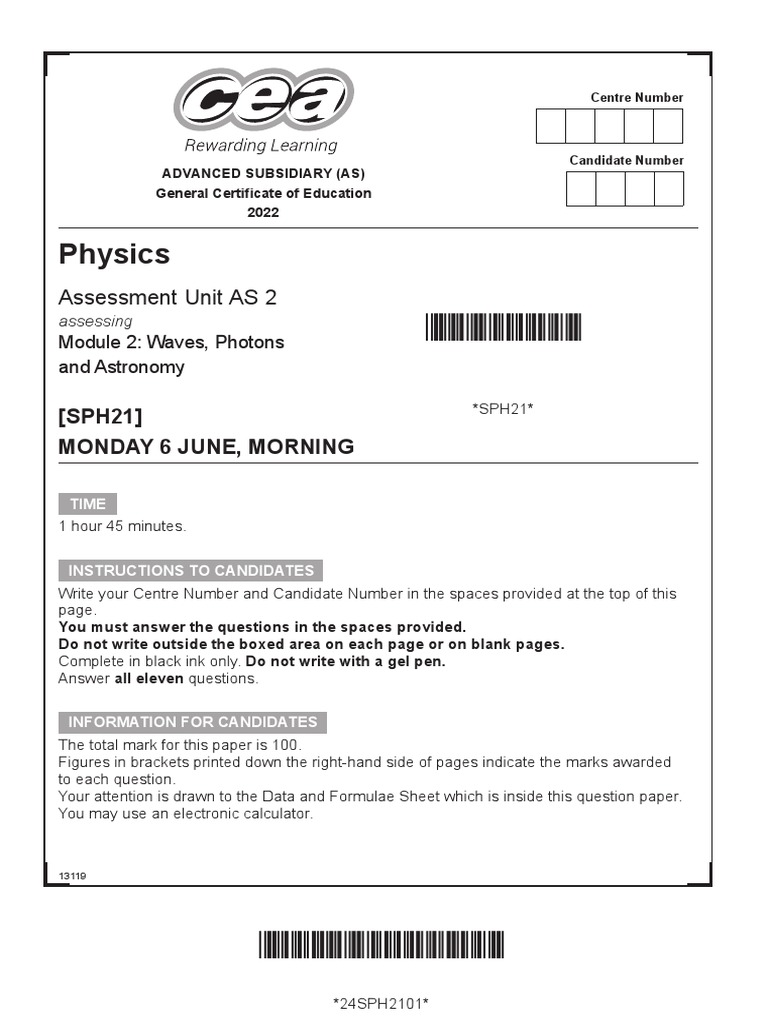 GCE-Physics-574-Summer2022-AS 2, Waves, Photons and Astronomy-Paper-2 ...