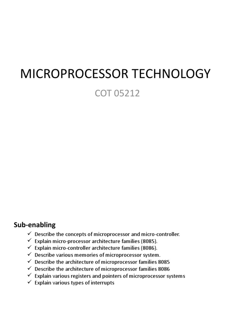 Microprocessor Technology-1 | PDF | Central Processing Unit | Microcontroller