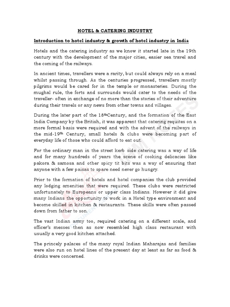 Hotel & Catering Industry Introduction To Hotel Industry & Growth of ...