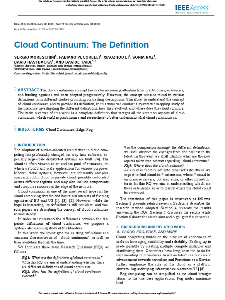 Cloud Continuum: The Definition | PDF | Cloud Computing | Internet Of Things