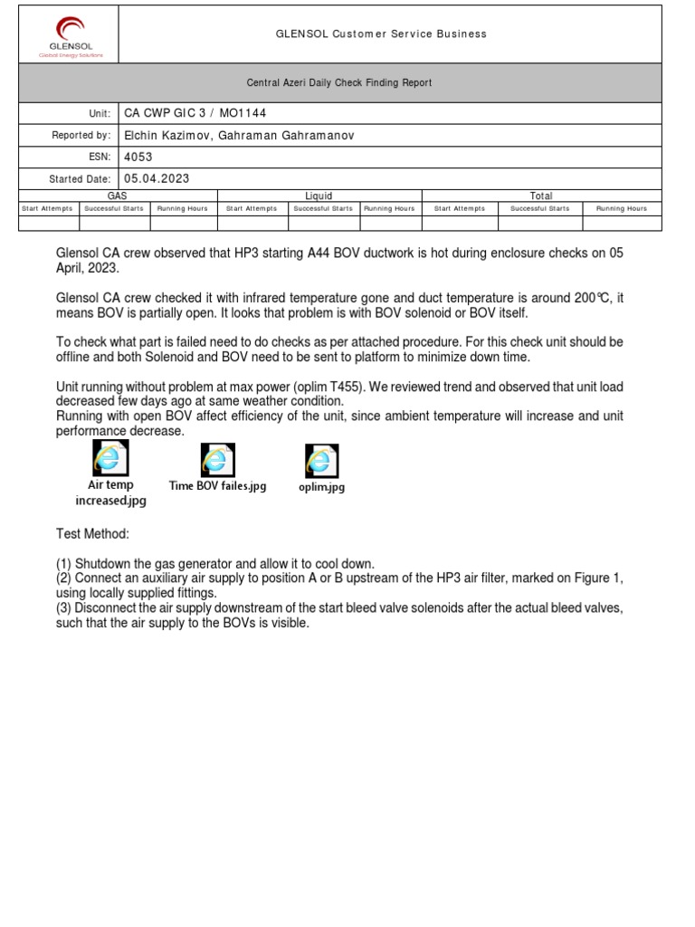 CA GIC 3 BOV Finding Rev 2 | PDF | Gases | Equipment
