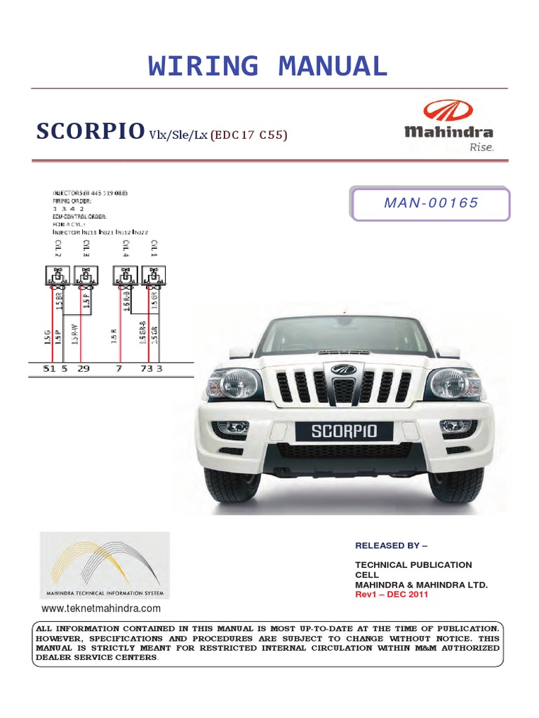 Manual Eléctrico Mahindra Scorpions 2.2 | PDF | Troubleshooting | Fuse (Electrical)
