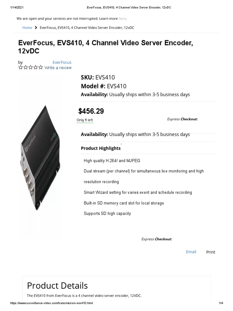 EverFocus EVS410 | PDF | Data Compression | Video