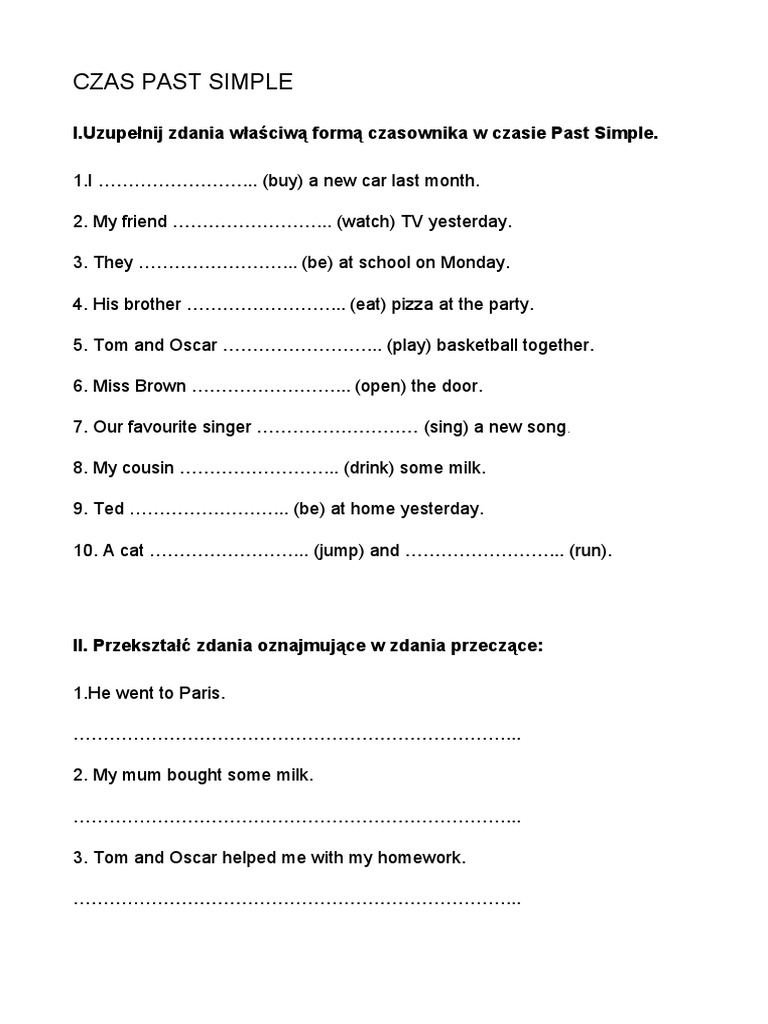 PAST SIMPLE Exercises PDF | PDF