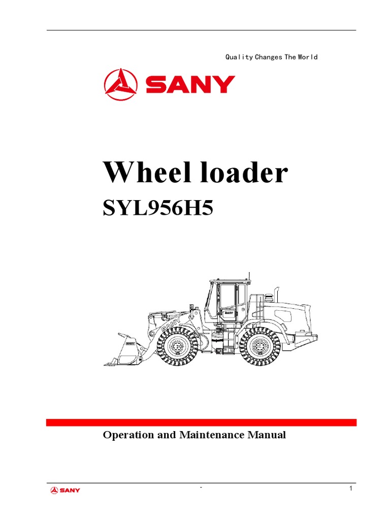 SYL956H5 Wheel Loader Operation and Maintenance Manual - en | PDF ...