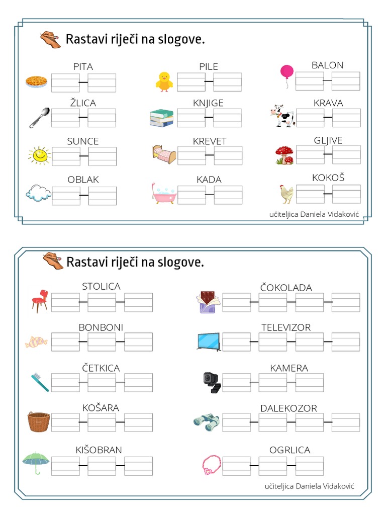 Rastavljanje Rijeci Na Slogove | PDF