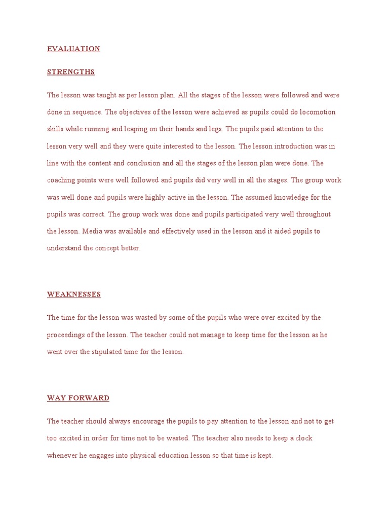 EVALUATIONS | PDF | Teachers | Lesson Plan