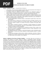 Republic Act No. 7080 (Plunder) : A. Any Public Officer Who Shall ...