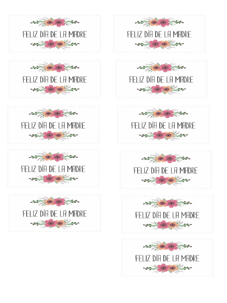 Etiquetas Del Dia de Las Madres | PDF
