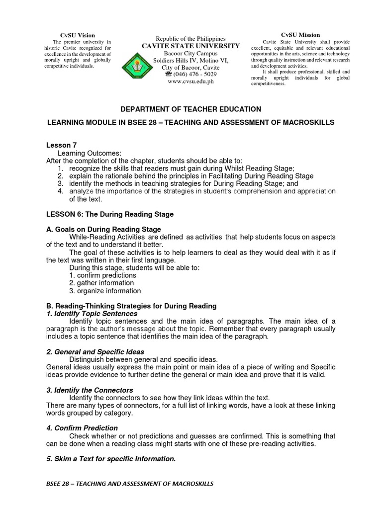 Cavite State University: Cvsu Vision Cvsu Mission | PDF