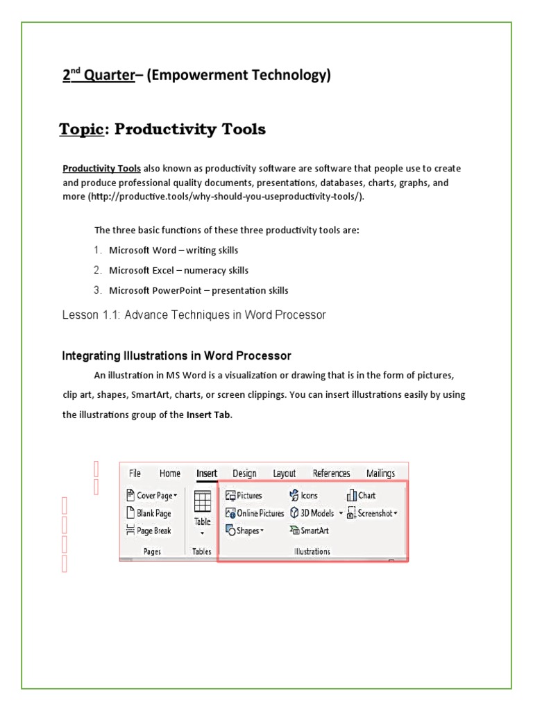 2nd-Quarter Lesson-1 EmpoTech | PDF | Microsoft Excel | Microsoft Word