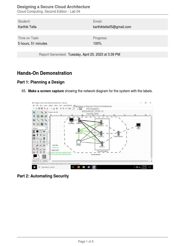 Designing A Secure Cloud Architecture Karthik Tella Pdf Secure Shell Cloud Computing