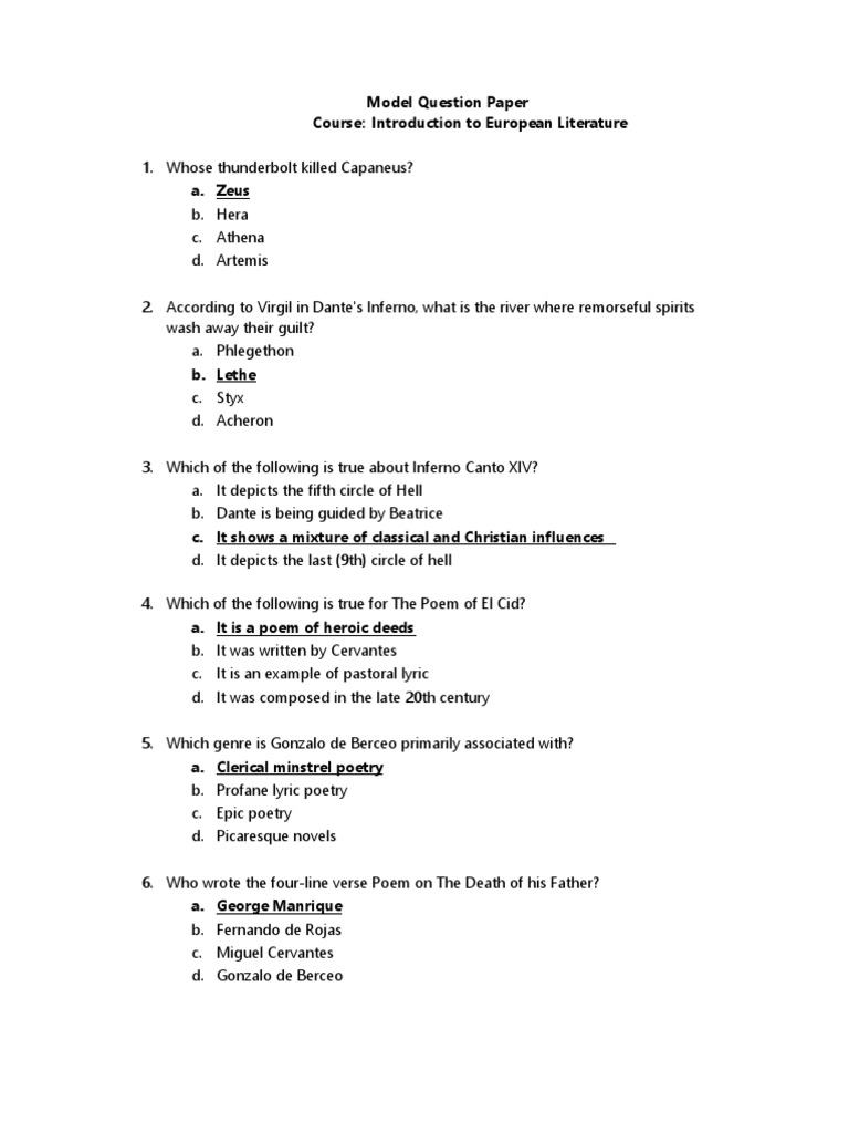 Introduction To European Literature | PDF | Poetry | Alexander Pushkin