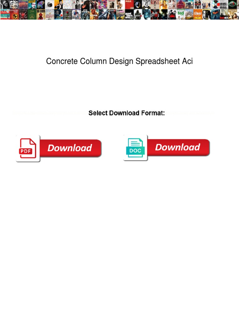 Concrete Column Design Spreadsheet Aci | PDF | Beam (Structure) | Microsoft Excel