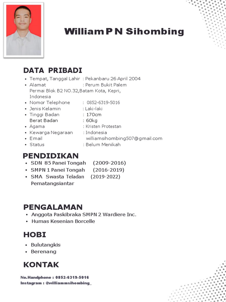 Profil William P N Sihombing | PDF