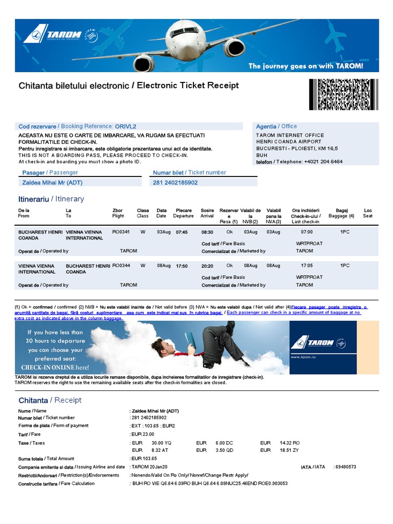 Your Electronic Ticket Receipt | PDF | Transport | Aviation