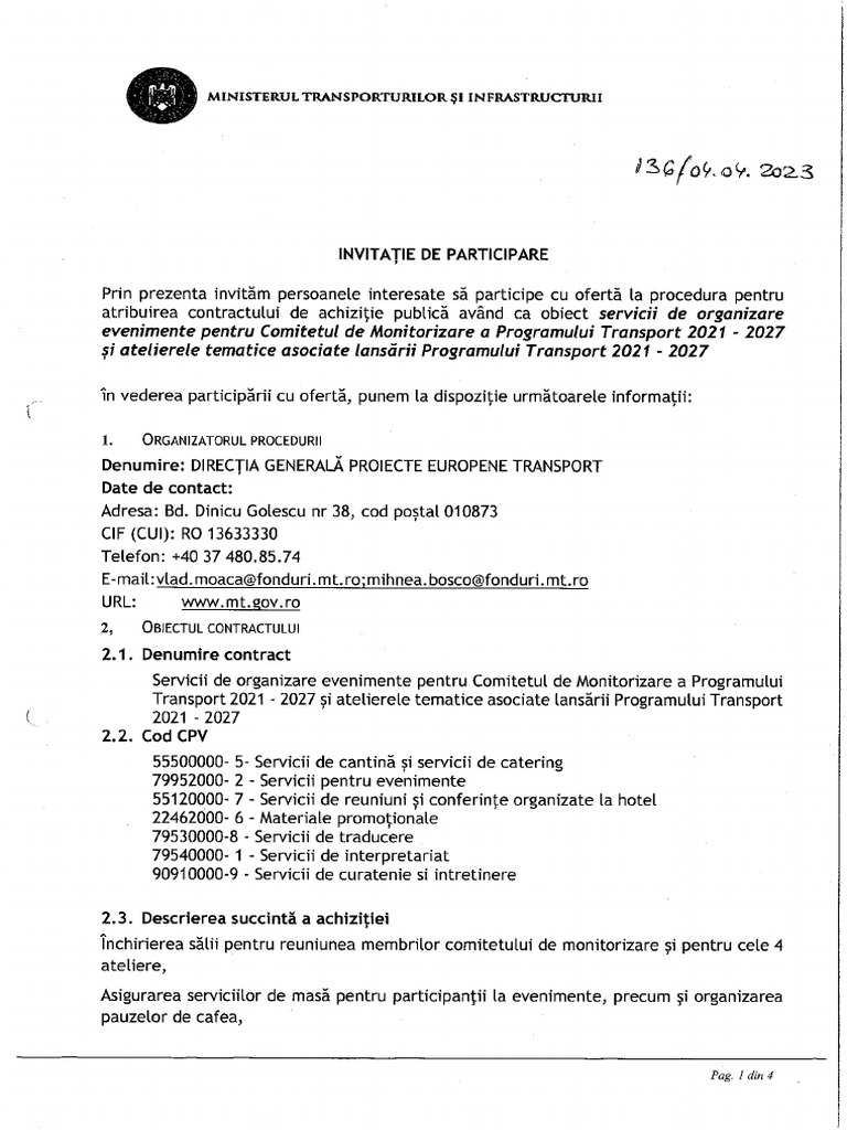 Invitatia de Participare | PDF