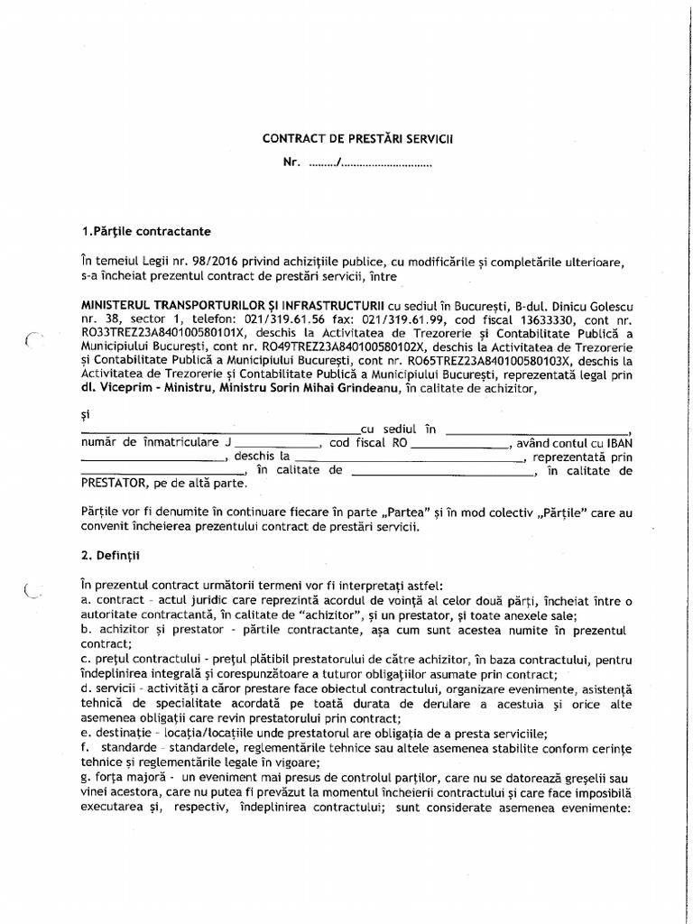 Model Contract de Prestari Servicii | PDF