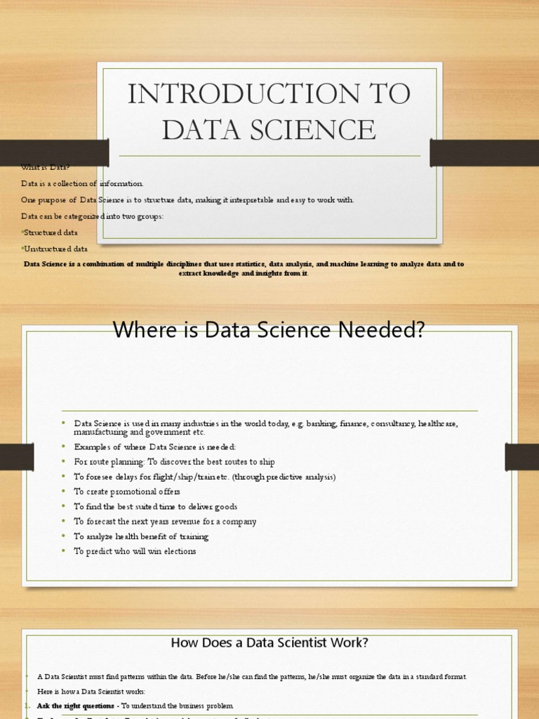 Introduction To Data Science | PDF | Data Analysis | Data Introduction To Data Science | PDF | Data Analysis | Data