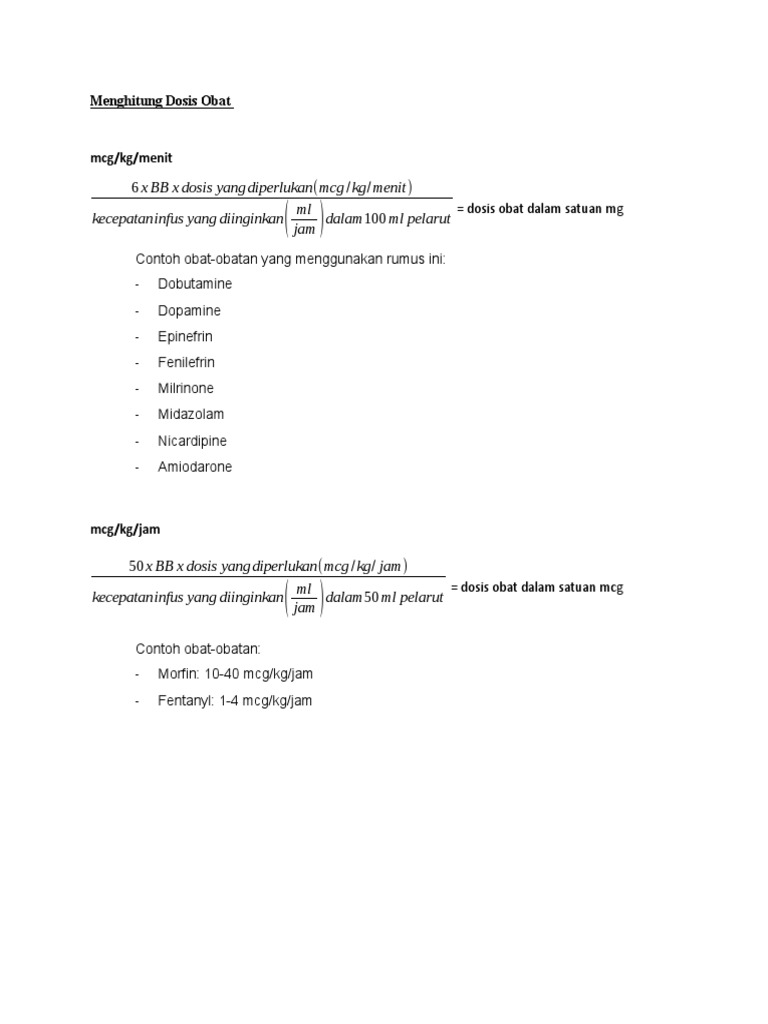 Rumus Dosis Obat untuk Anak dan Dewasa | PDF