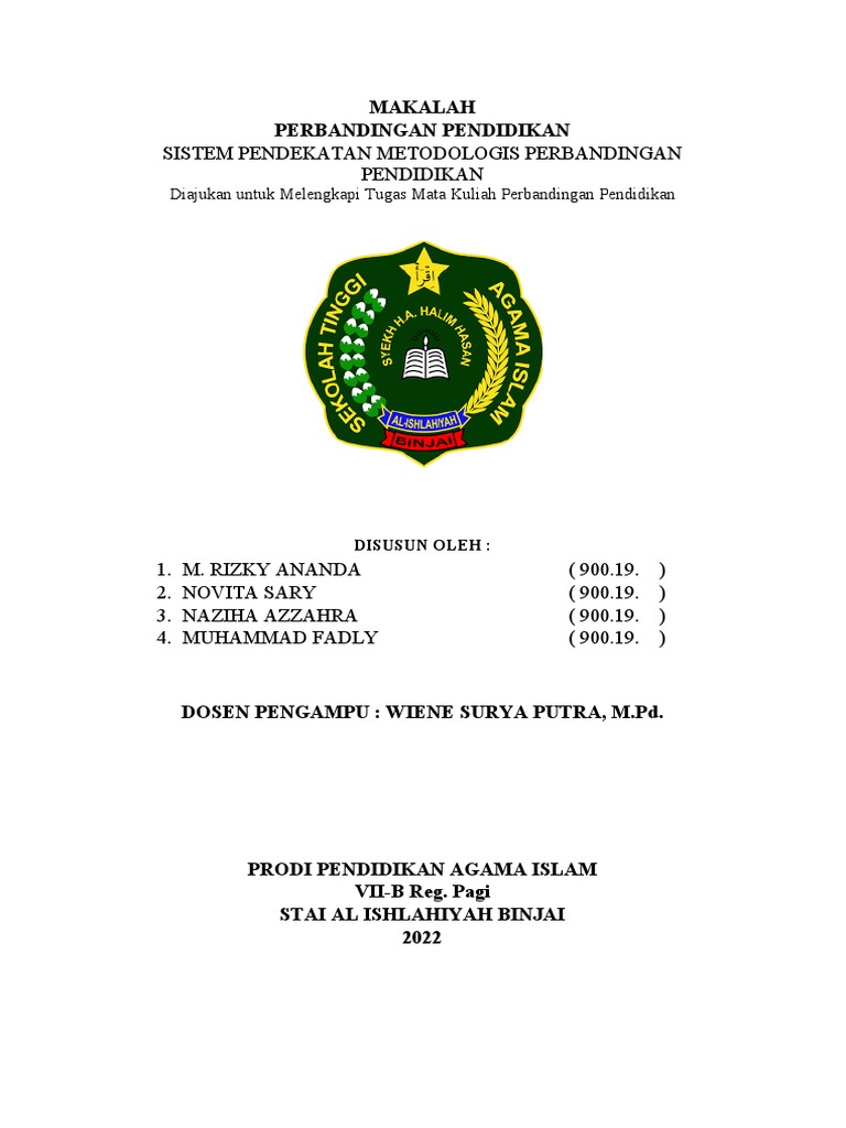 Kelompok 6 Sistem Pendekatan Metodologis Perbandingan Pendidikan | PDF | Karier & Perkembangan ...