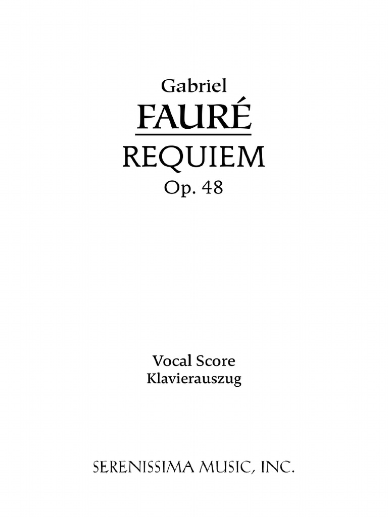 Fauré, Gabriel - 'Requiem' (C.) | PDF