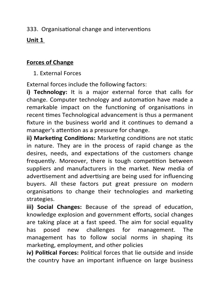 Organizational Change Management Notes | PDF | Change Management ...