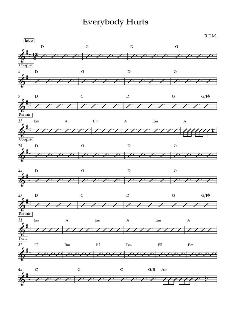 Everybody Hurts (Chords) | PDF