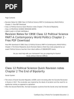 End of Bipolarity: Class 12 Notes | PDF | Soviet Union | World Politics