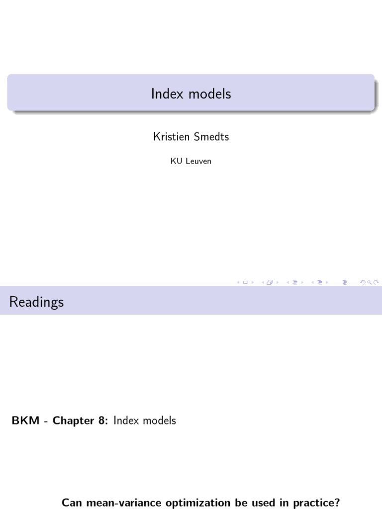 Understanding Index Models in Finance | PDF | Modern Portfolio Theory ...