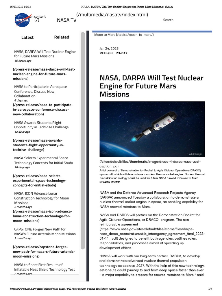Nasa Darpa | Download Free PDF | Nasa | Spacecraft Propulsion