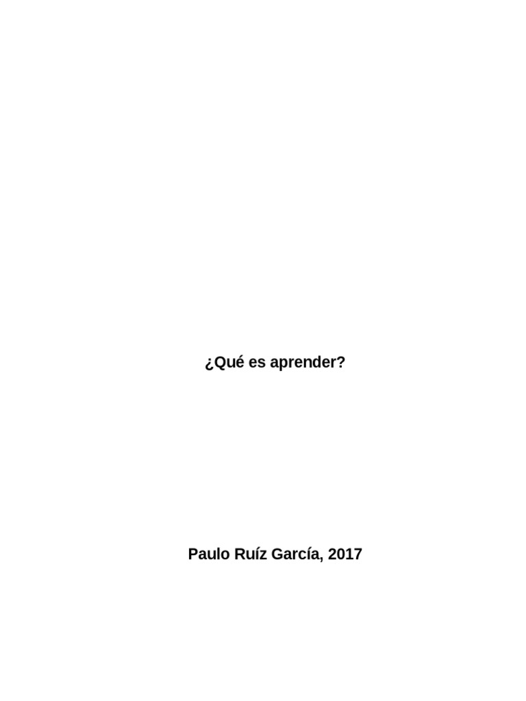 Qué Es Aprender | PDF | Aprendizaje | Mente