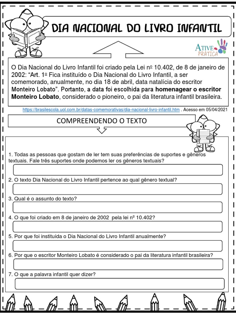 Dia Nacional Do Livro Infantil Pdf