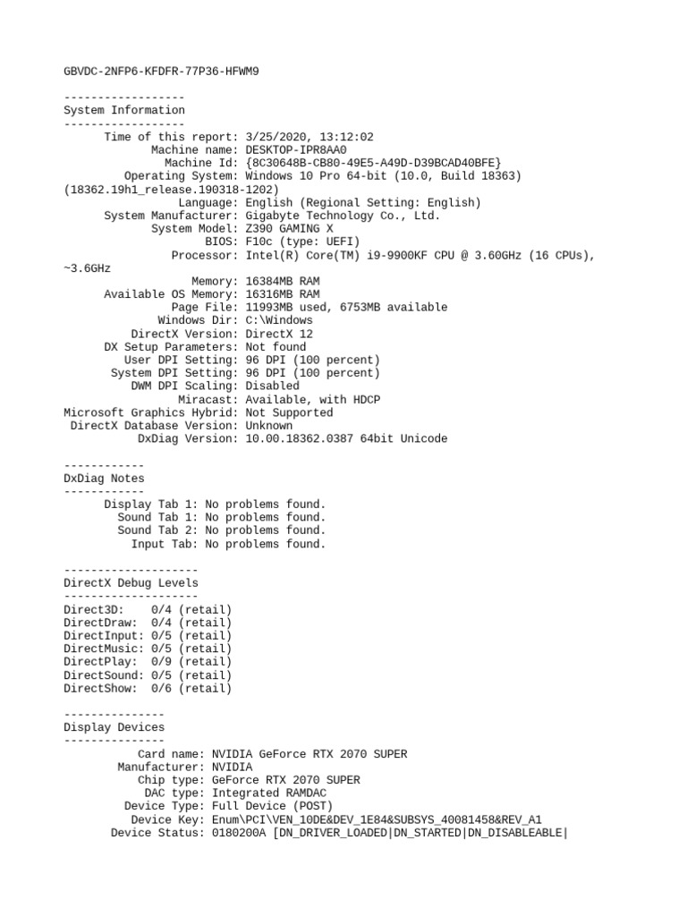 System Diagnostics Report for Desktop-IPR8AA0 | PDF | Device Driver | Usb
