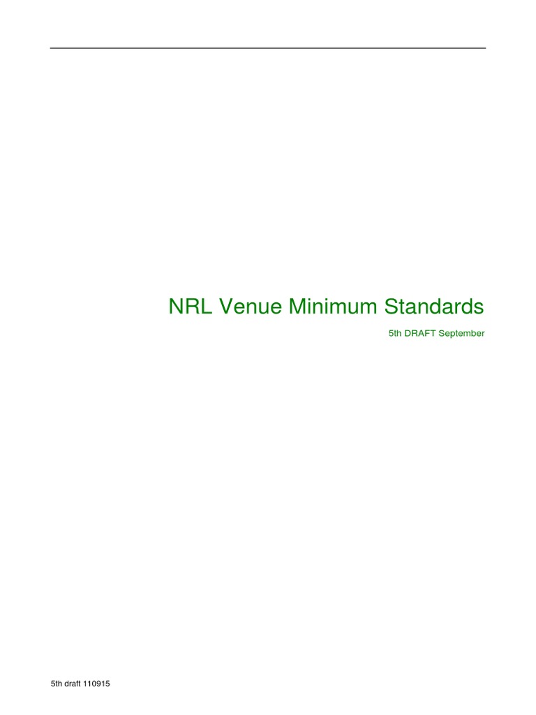 NRL Venue Minimum Standards: 5th DRAFT September | PDF | Clock