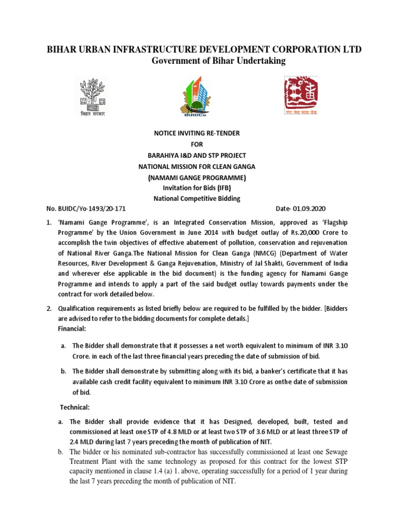 Bihar Urban Infrastructure Development Corporation LTD Government of ...