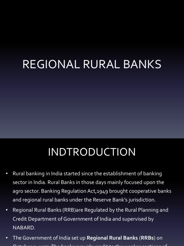 Regional Rural Banks | PDF | Reserve Bank Of India | Banks