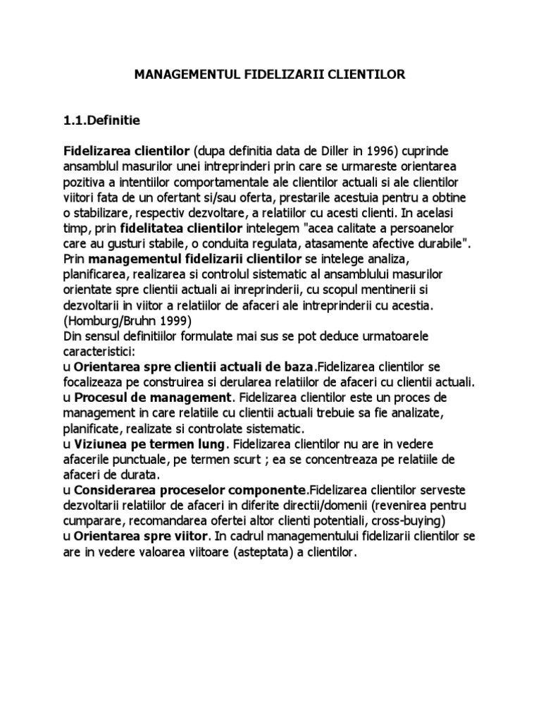 Managementul Fidelizarii Clientilor | PDF