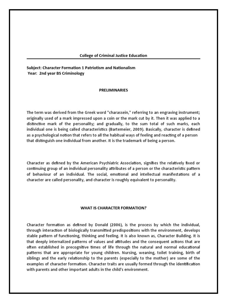 Character Formation Lesson No 1 | PDF | Altruism | Courage